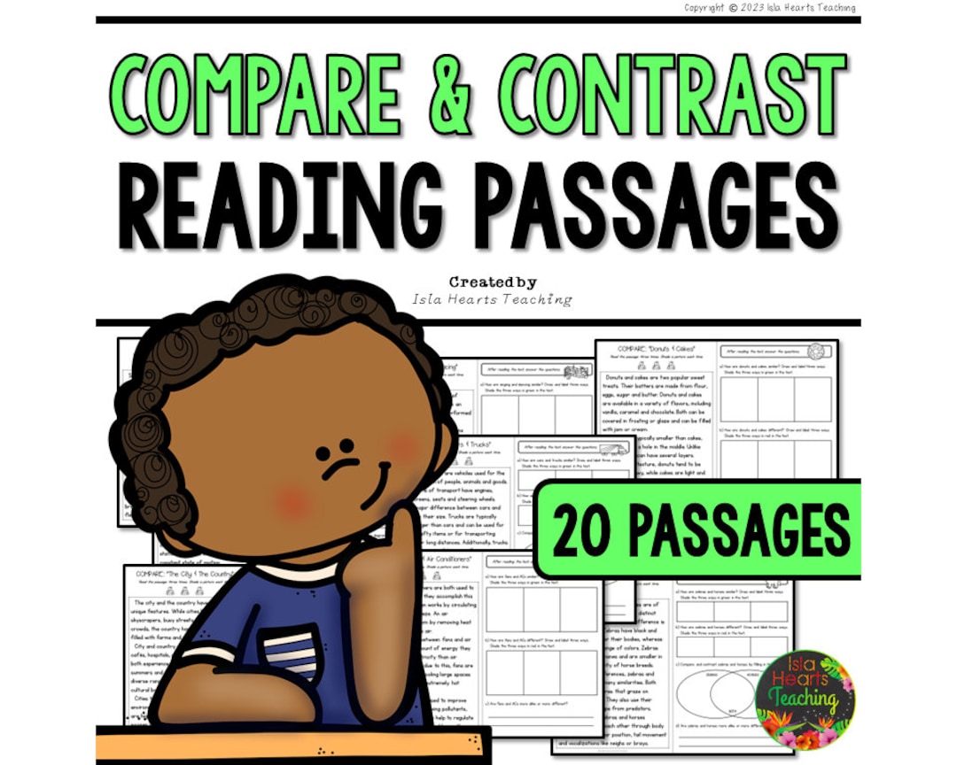 Compare and Contrast Reading Comprehension Passages and Questions ...