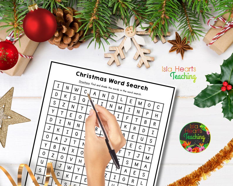 Christmas Fun Puzzles Workbook I Holiday Break Worksheets Xmas ...