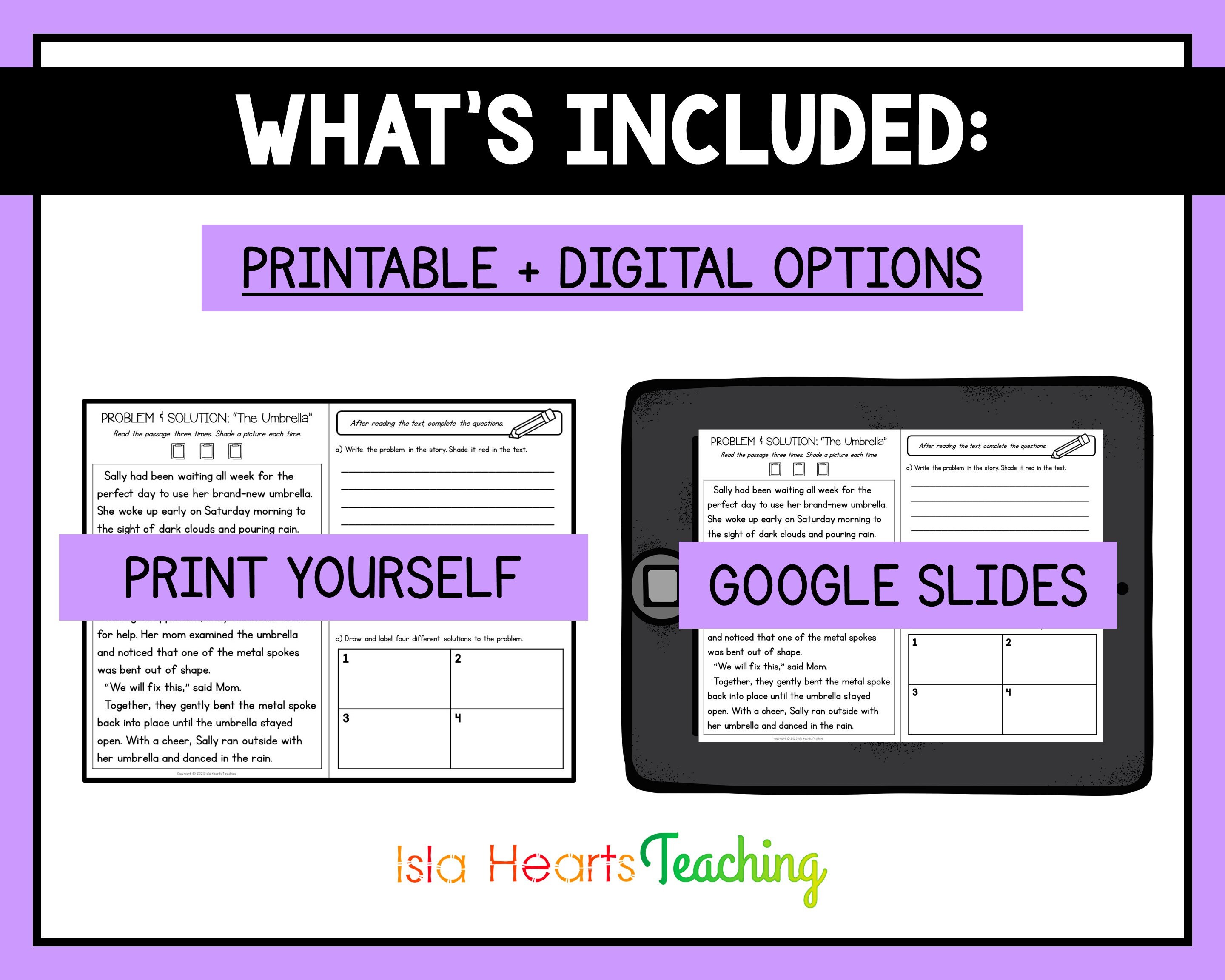 Problem and Solution Reading Comprehension Passages and Questions ...