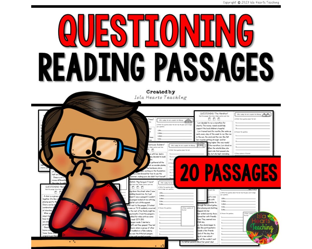 Questioning Reading Comprehension Passages and Questions - Reading ...