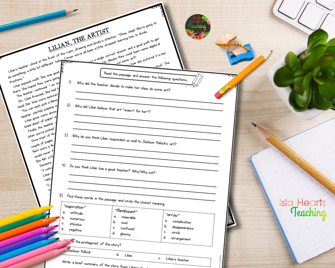 Fifth Grade Reading Comprehension Passages and Questions Worksheets I ...