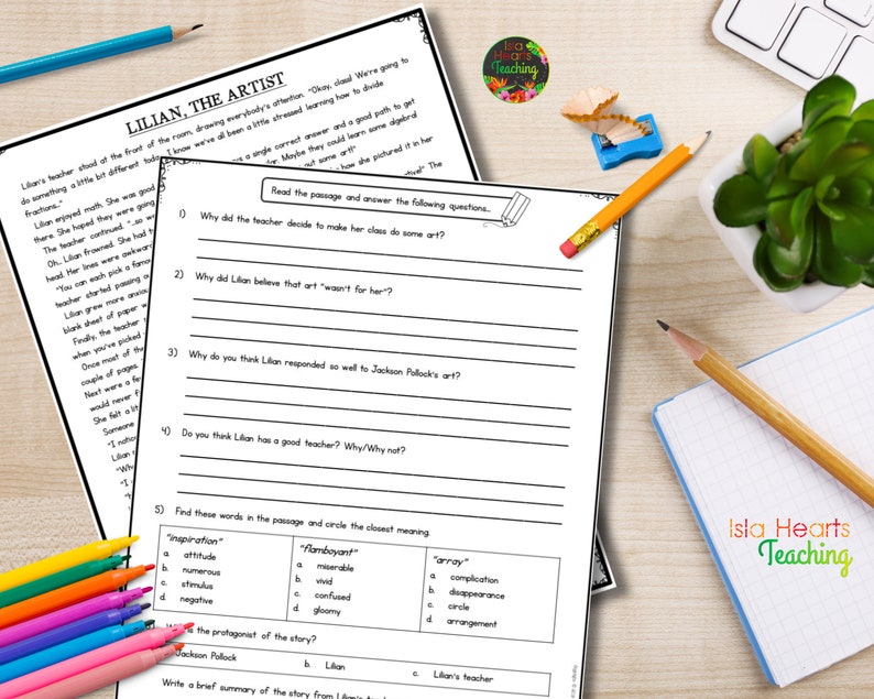 Fifth Grade Reading Comprehension Passages and Questions Worksheets I ...