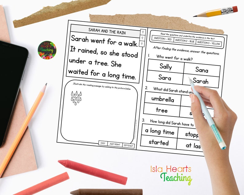 Kindergarten Reading Passages With Multiple Choice Questions Fun Texts ...