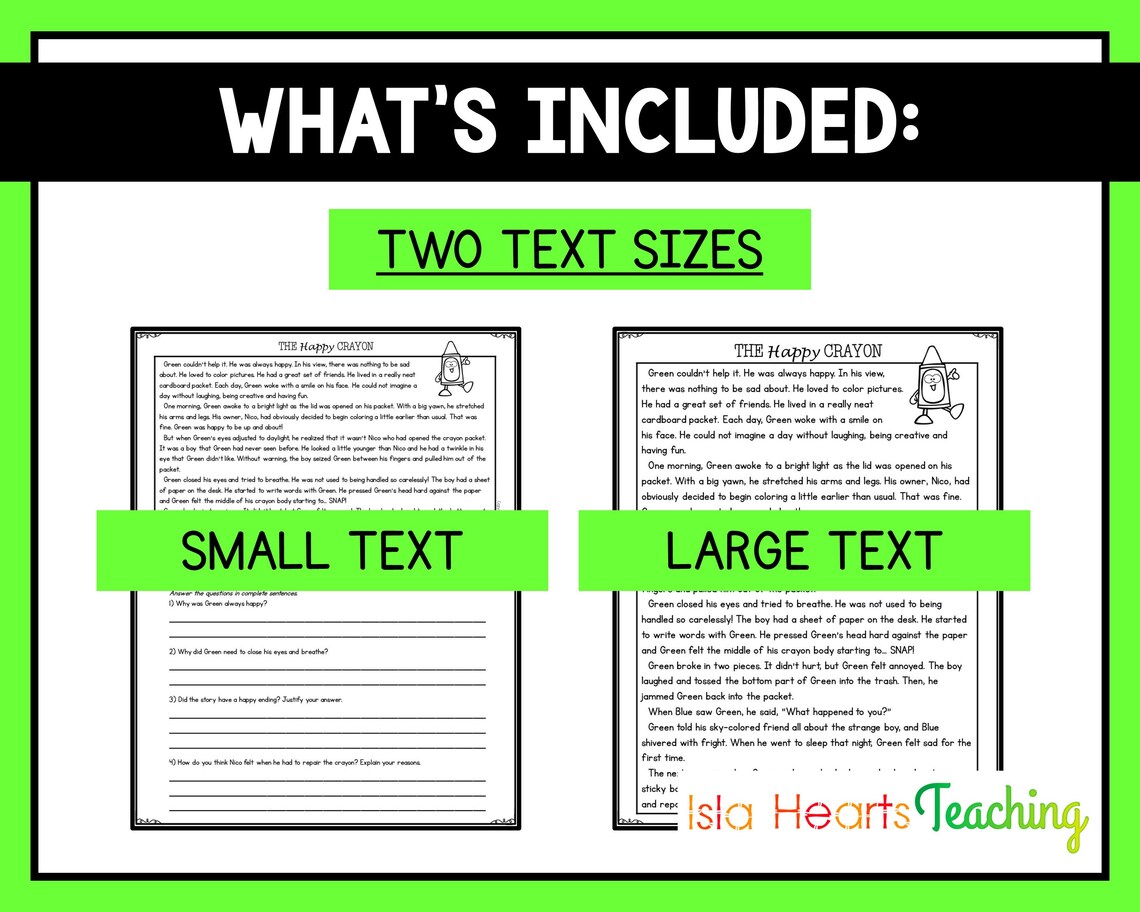 Third Grade Reading Comprehension Passages and Questions Worksheets I ...