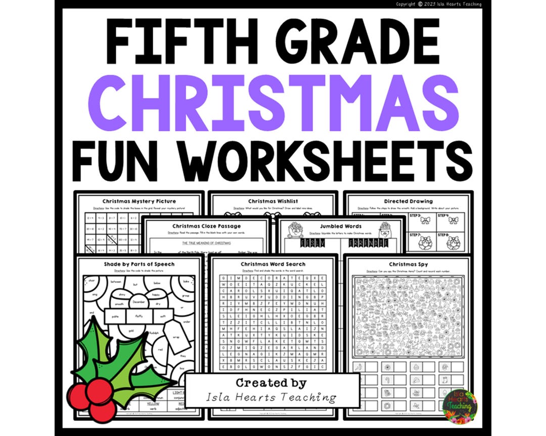 Christmas Fun Puzzles Workbook I Holiday Break Worksheets Xmas ...