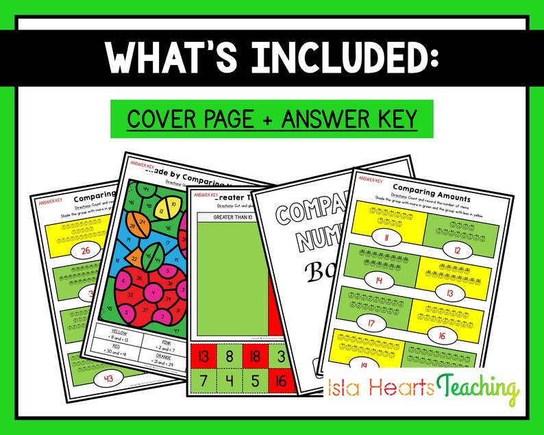 Comparing Numbers Worksheets for Kids L Compare Greater Than Less Than ...