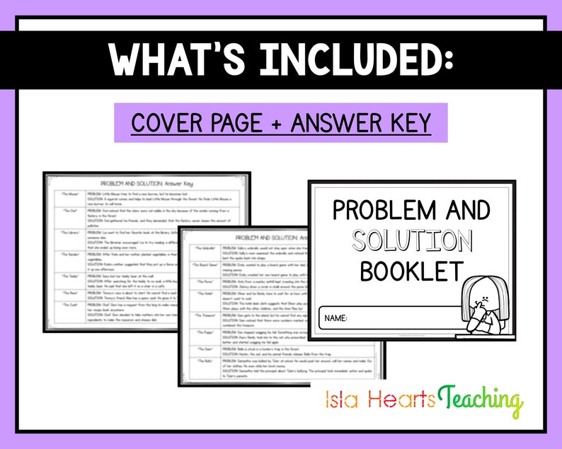 Problem and Solution Reading Comprehension Passages and Questions ...