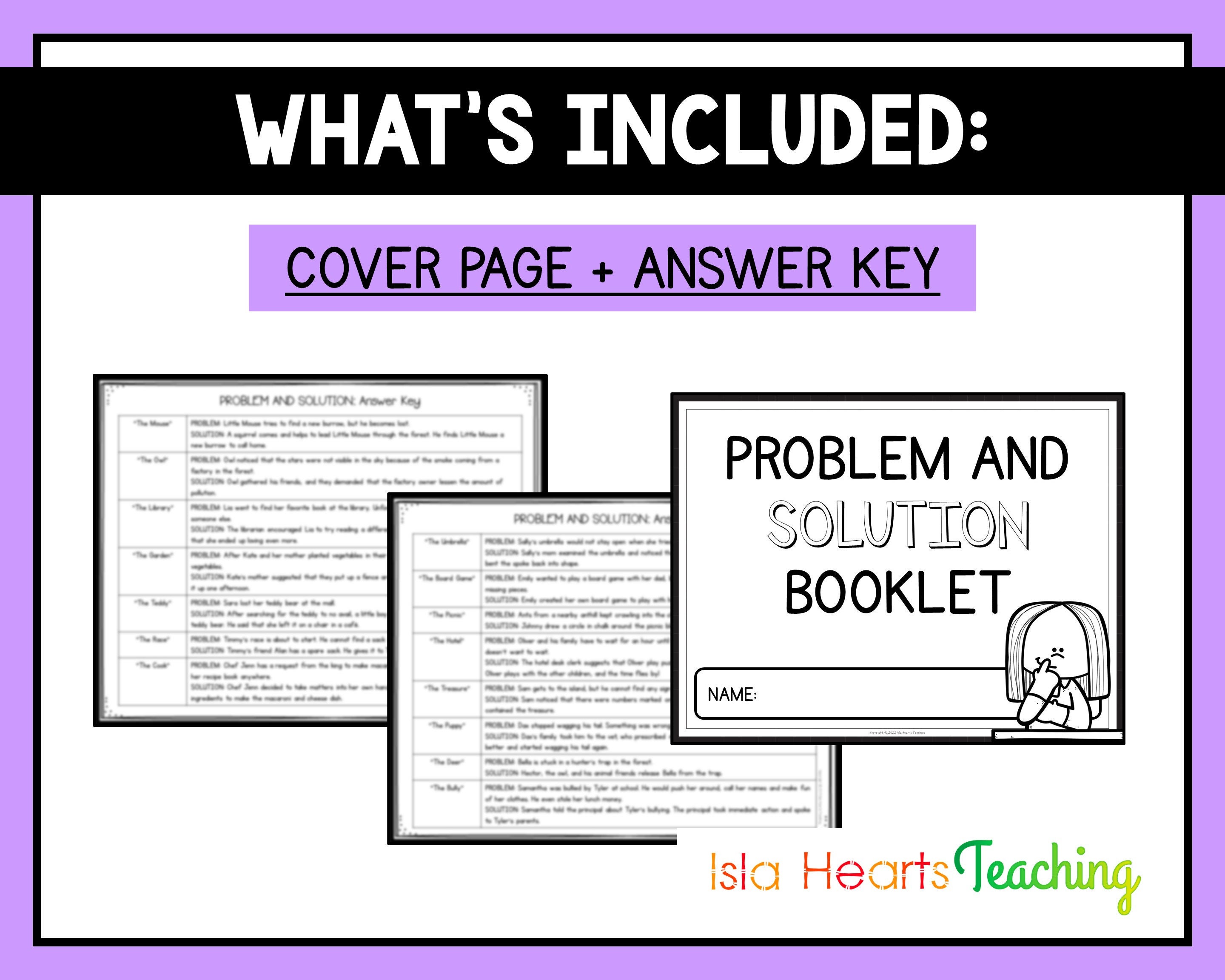Problem and Solution Reading Comprehension Passages and Questions ...
