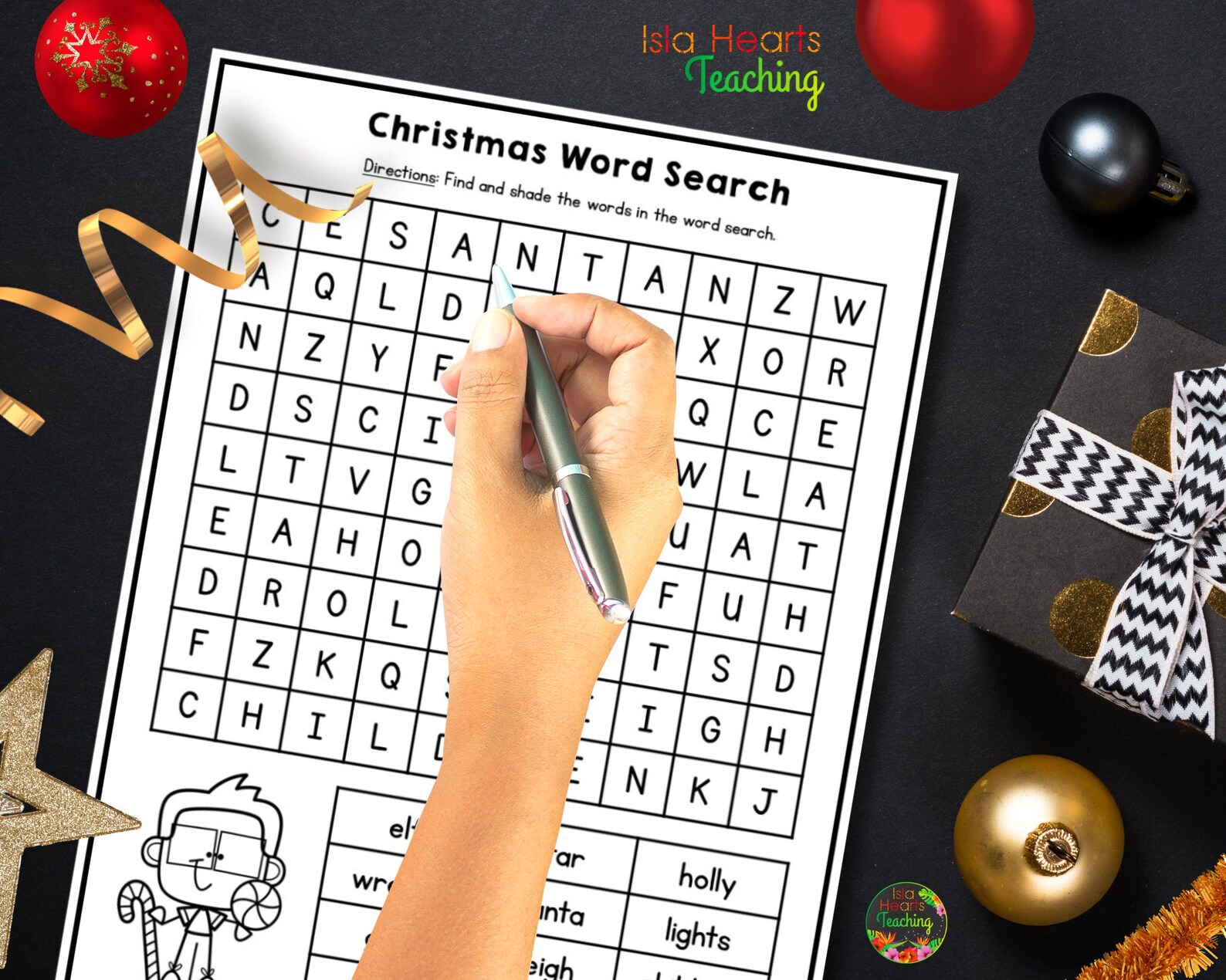 Christmas Fun Puzzles Workbook I Holiday Break Worksheets Xmas ...
