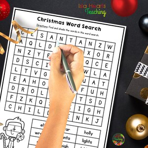 Christmas Fun Puzzles Workbook I Holiday Break Worksheets Xmas ...