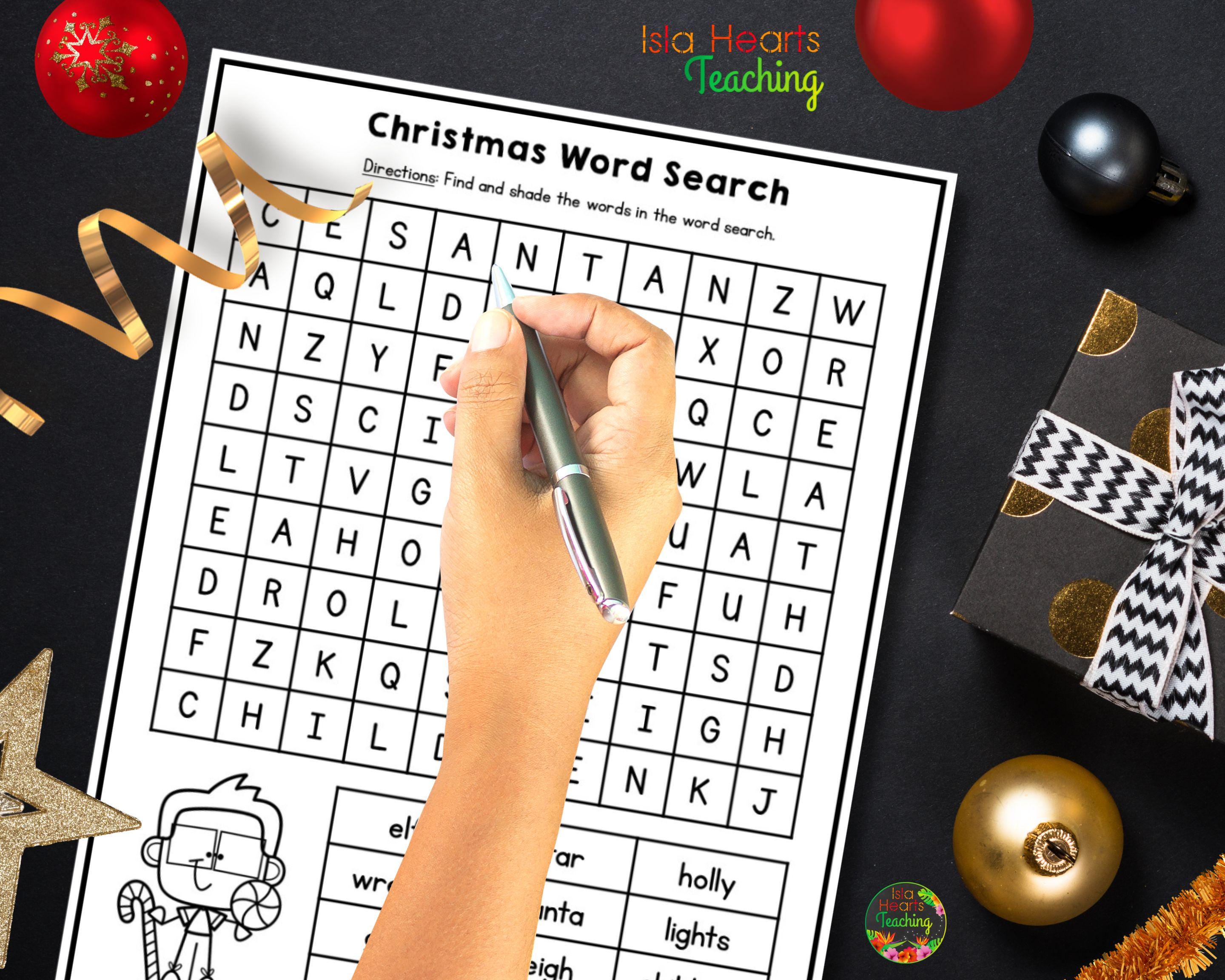 Christmas Fun Puzzles Workbook I Holiday Break Worksheets Xmas ...
