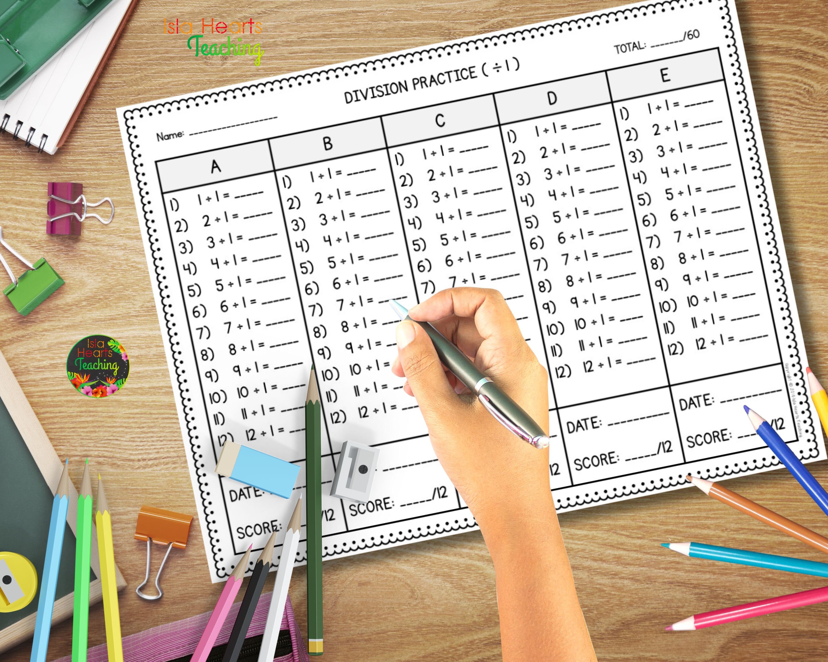Division Fact Practice L Division Drills L Dividing for Kids L Dividing ...