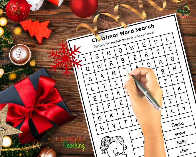Christmas Fun Puzzles Workbook I Holiday Break Worksheets Xmas ...