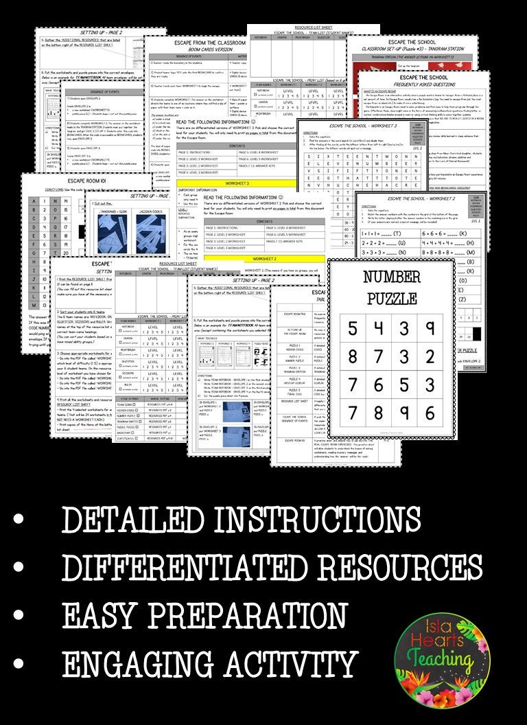 School Escape Room for Kids Escape Room 3rd Grade 4th Grade 5th Grade ...