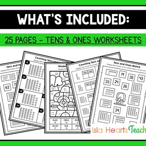 Place Value Worksheets for Kids Tens and Ones L Math Homework ...