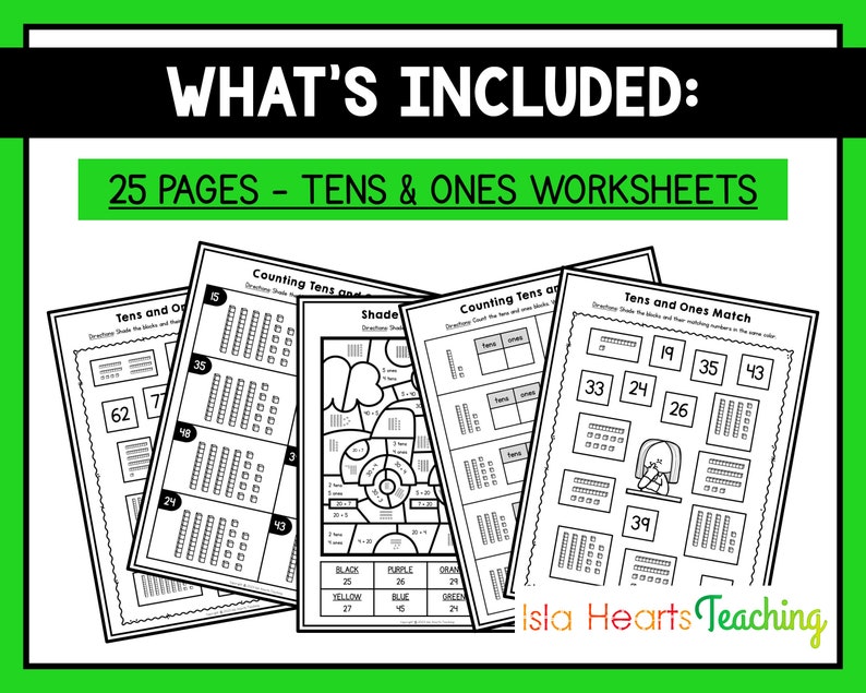 Place Value Worksheets for Kids Tens and Ones L Math Homework ...