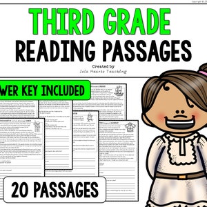 Third Grade Reading Comprehension Passages and Questions - Etsy