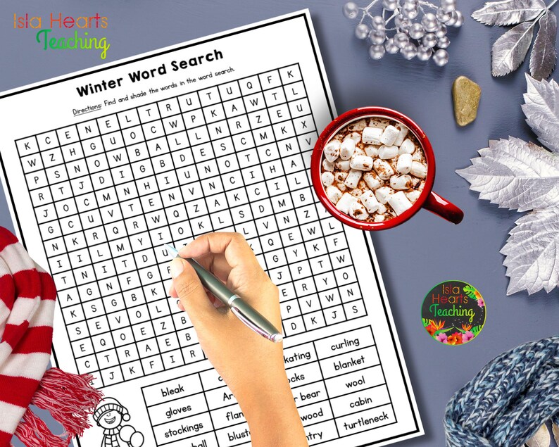Winter Fun Puzzles Workbook I Holiday Break Worksheets Activities I 5th ...
