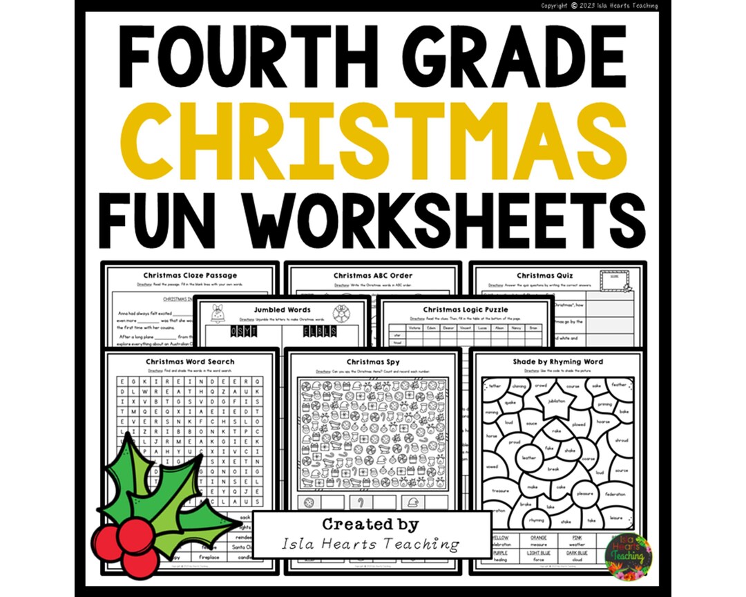 Christmas Fun Puzzles Workbook I Holiday Break Worksheets Xmas ...