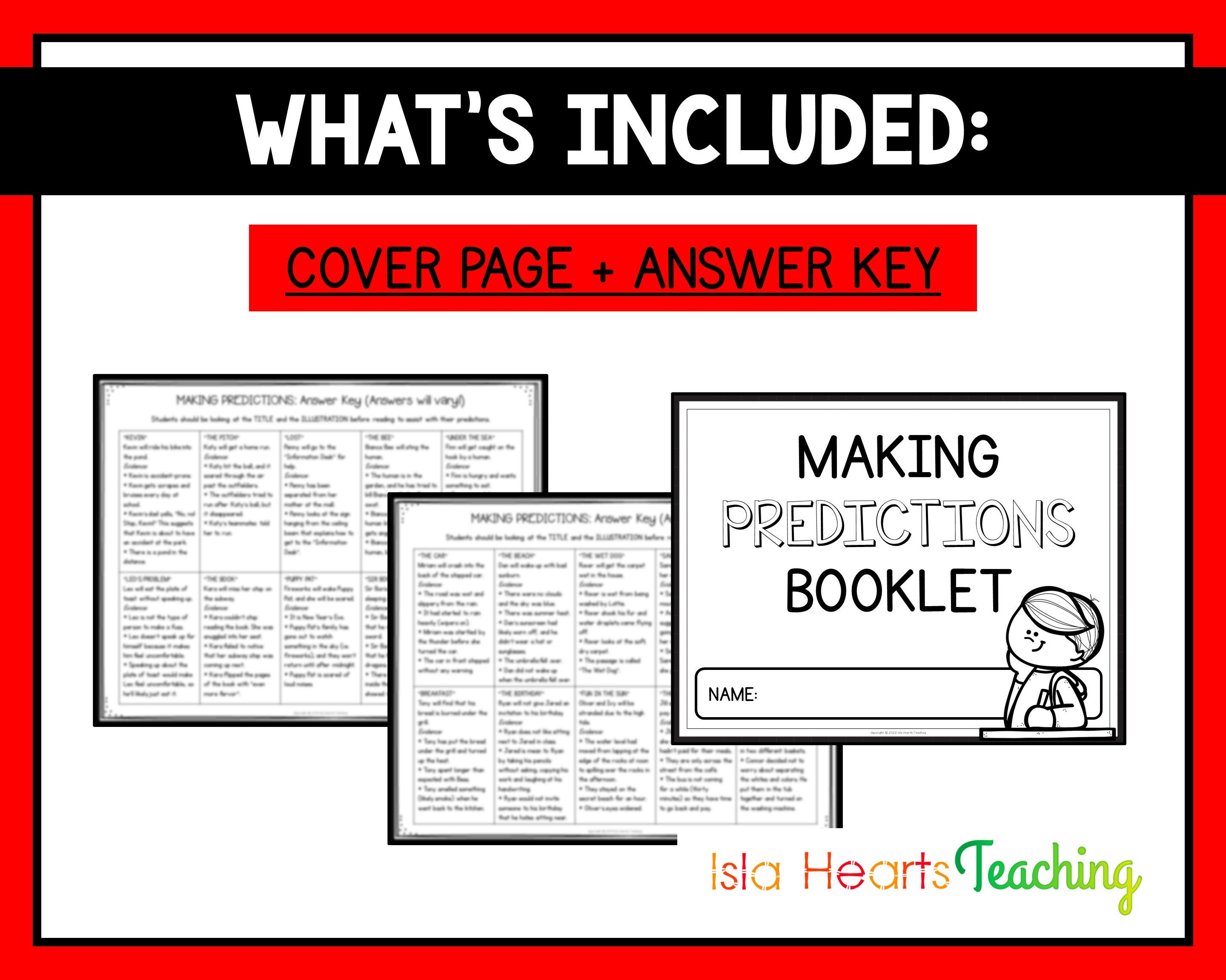 Making Predictions Reading Comprehension Passages and Questions ...