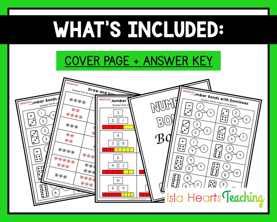 Number Bonds to 10 & 20 Worksheets for Kids L Part Part Whole Math ...