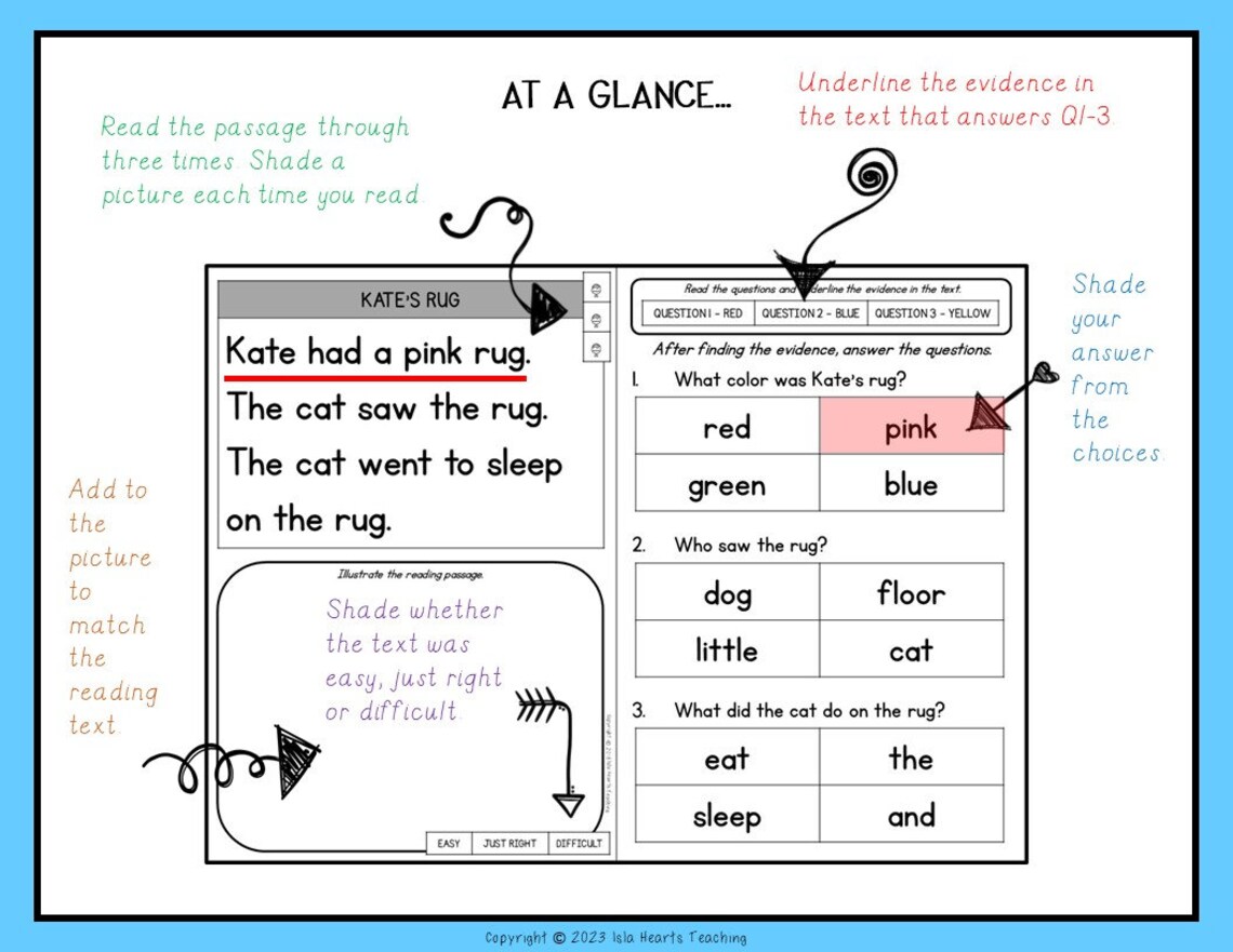 Kindergarten Reading Comprehension Passages and Questions Kindergarten ...