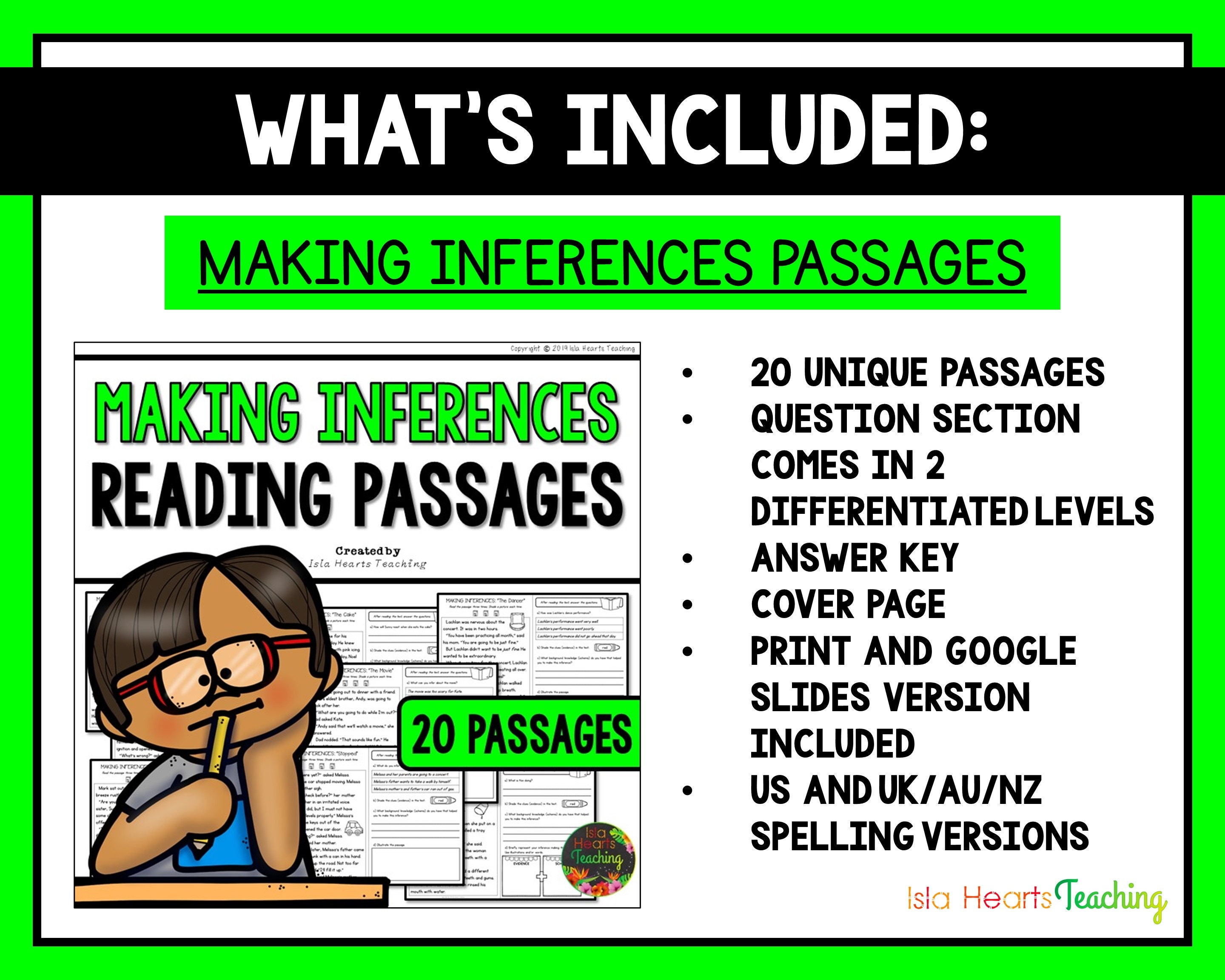 Making Inferences Reading Comprehension Passages and Questions ...