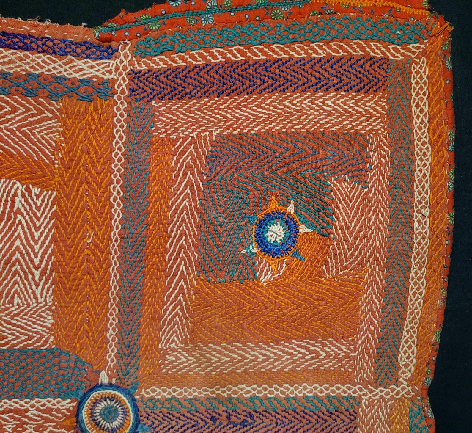 Antique/vintage Embroidered Banjara Cotton Square Cloth (rumal) Circa ...