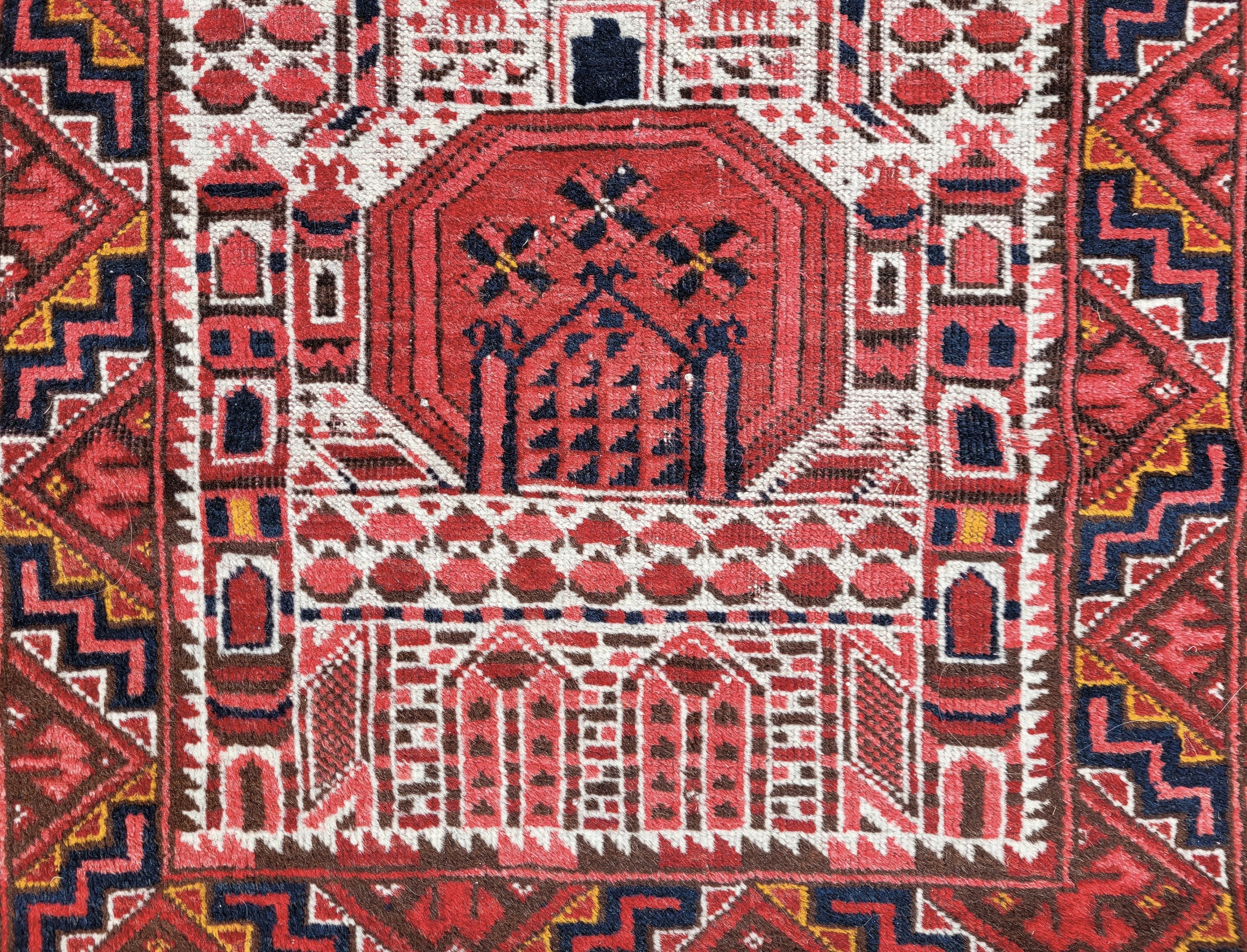 Antique Kizil Ayak or Ersari Turkmen Turkoman Prayer Rug Circa 1920's ...