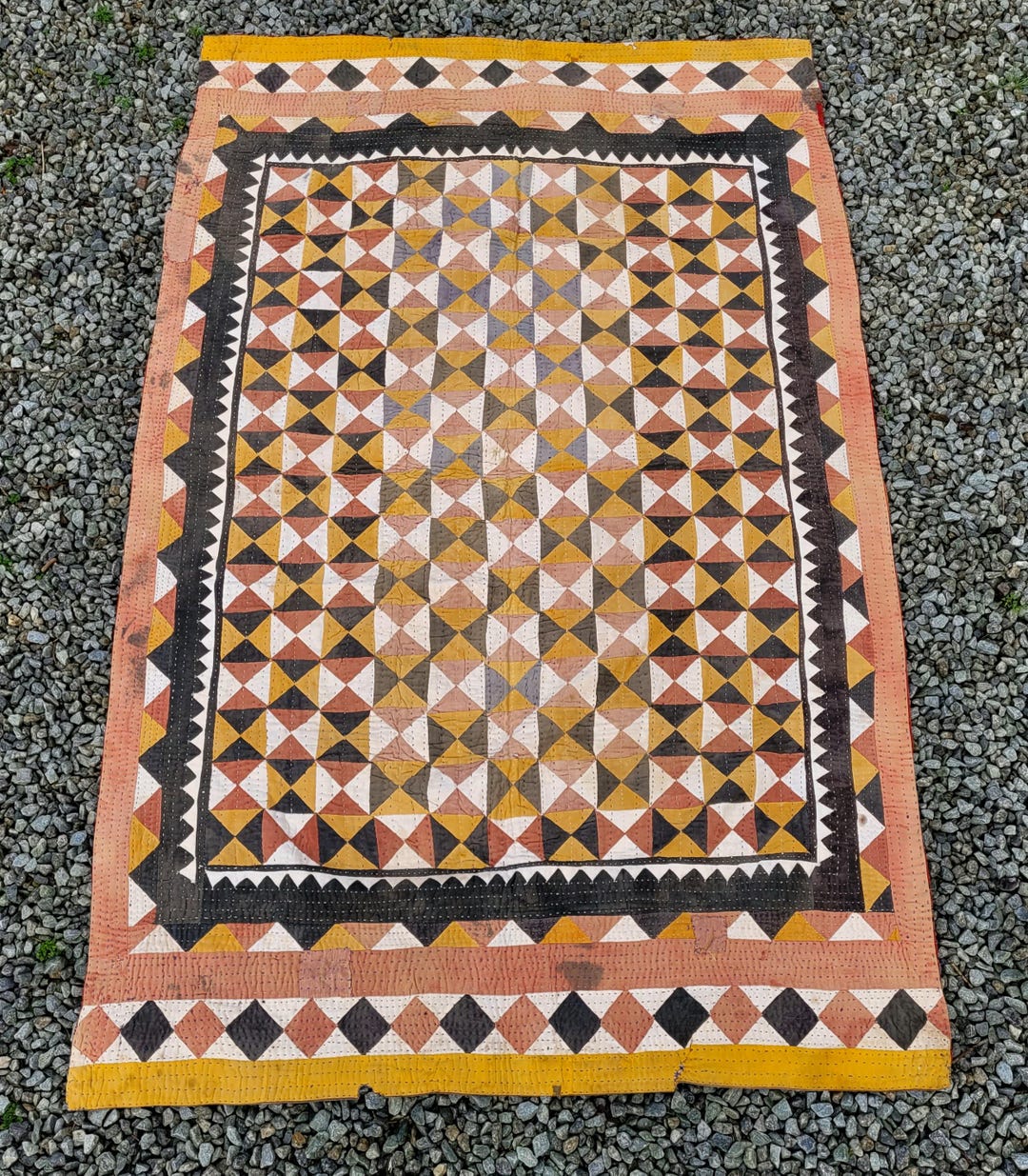 Vintage 'ralli' Patchwork Quilt: Rajasthan Sindh Ajrak Backing - Etsy