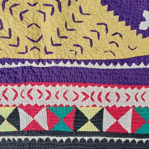 Beautiful Vintage Applique and Embroidered Ralli Quilt Thar Desert ...