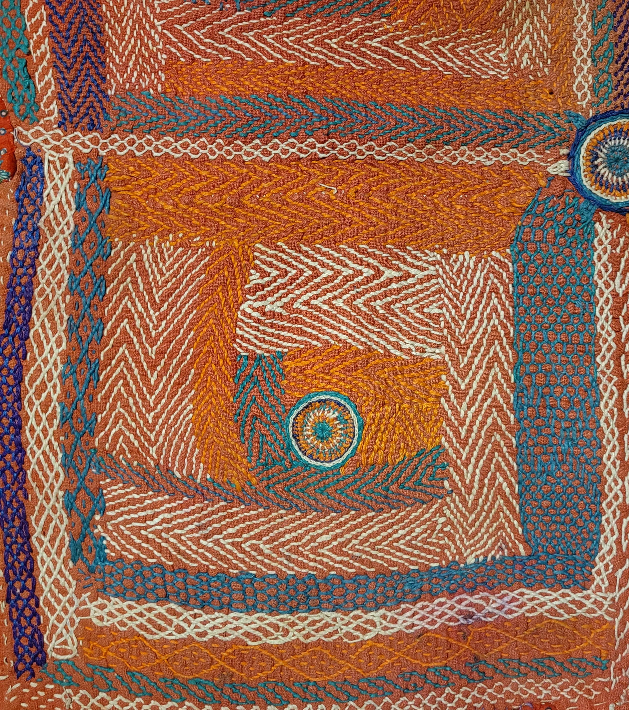 Antique/vintage Embroidered Banjara Cotton Square Cloth (rumal) Circa ...