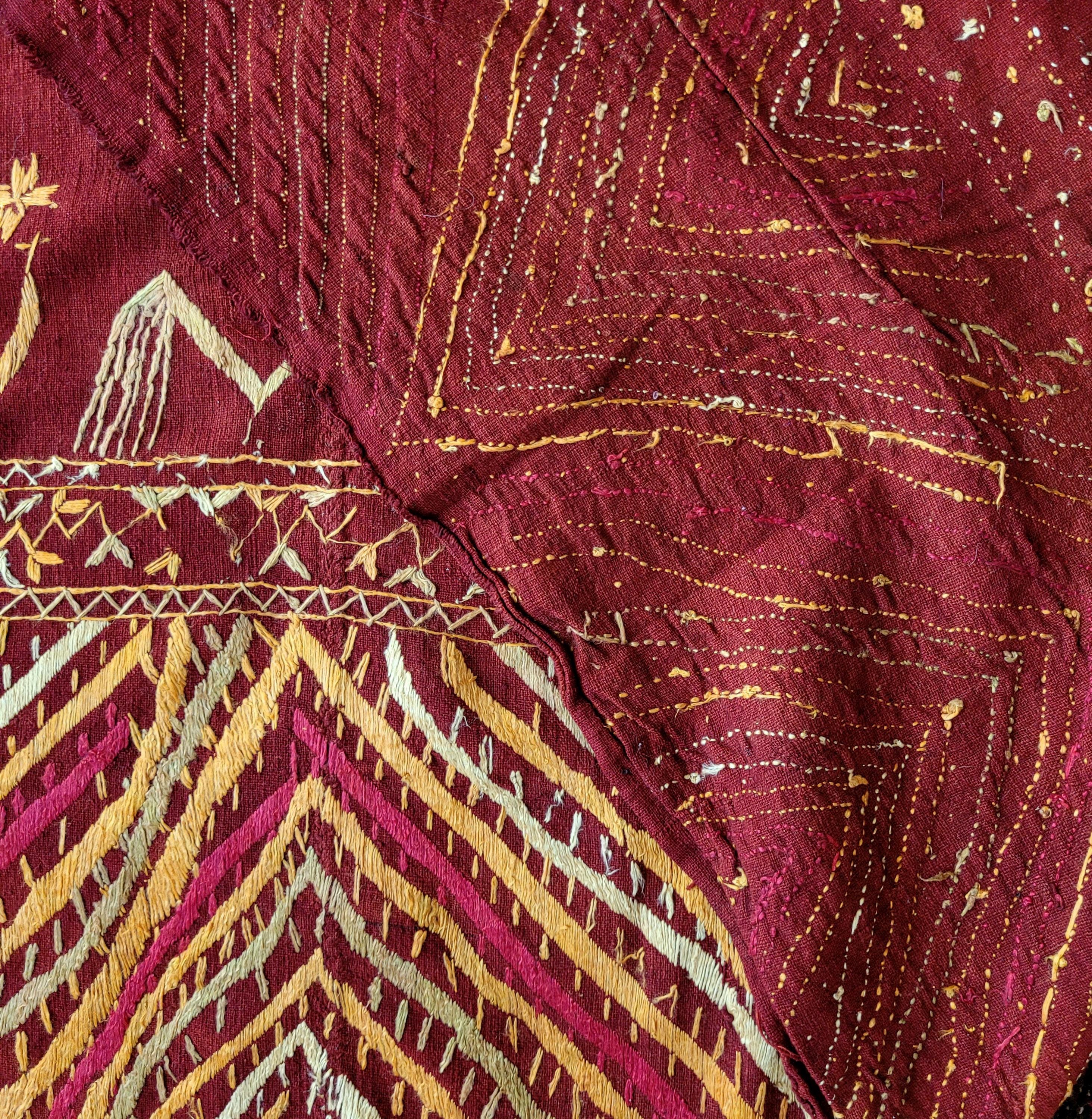 Antique Embroidered Phulkari Shawl: 1930s Eastern Punjab Textile - Etsy