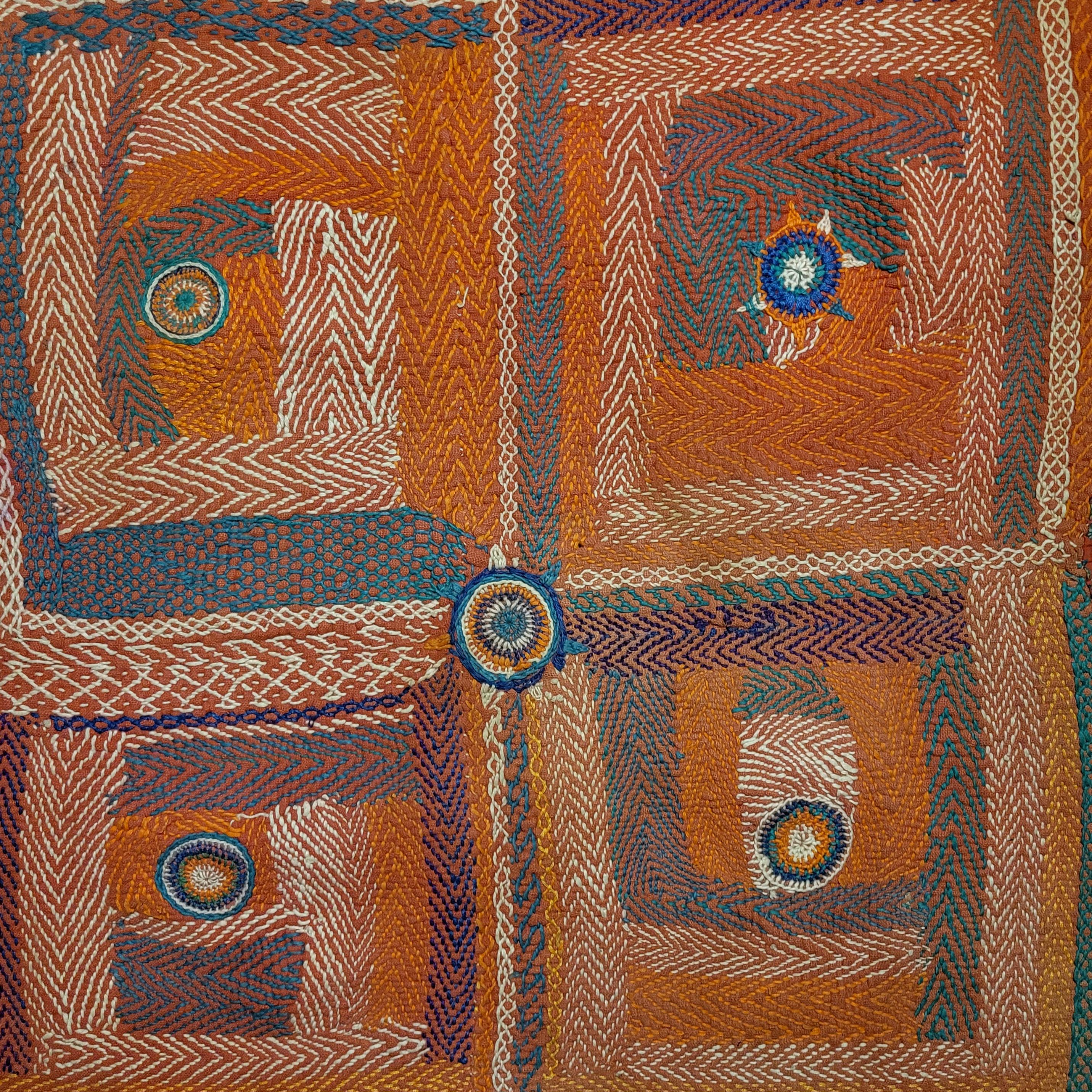 Antique/vintage Embroidered Banjara Cotton Square Cloth (rumal) Circa ...