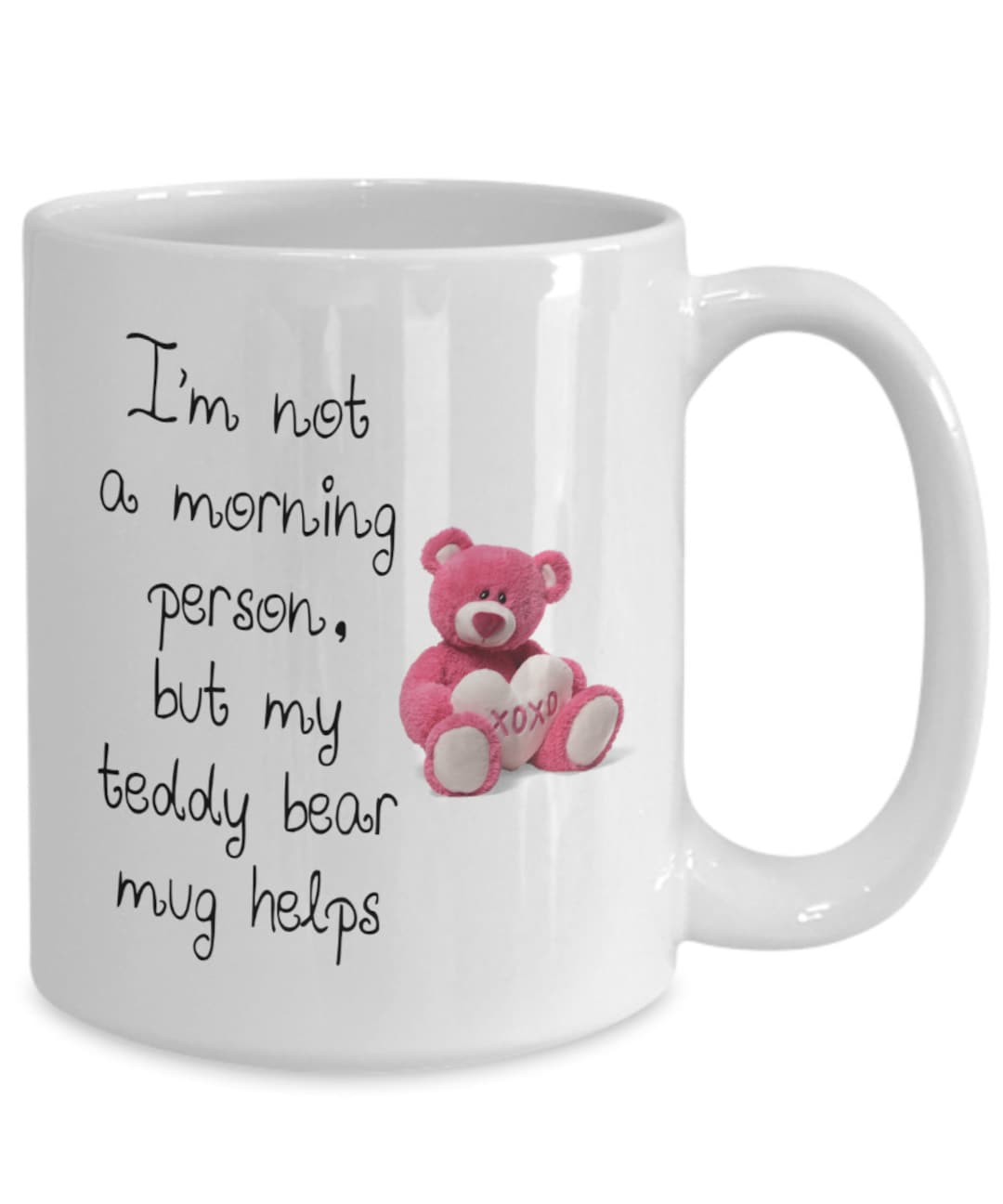 Scruffy Teddy Bear, Teddy Bear Mug, Fuzzy Teddy Bear, Hot Pink Teddy ...