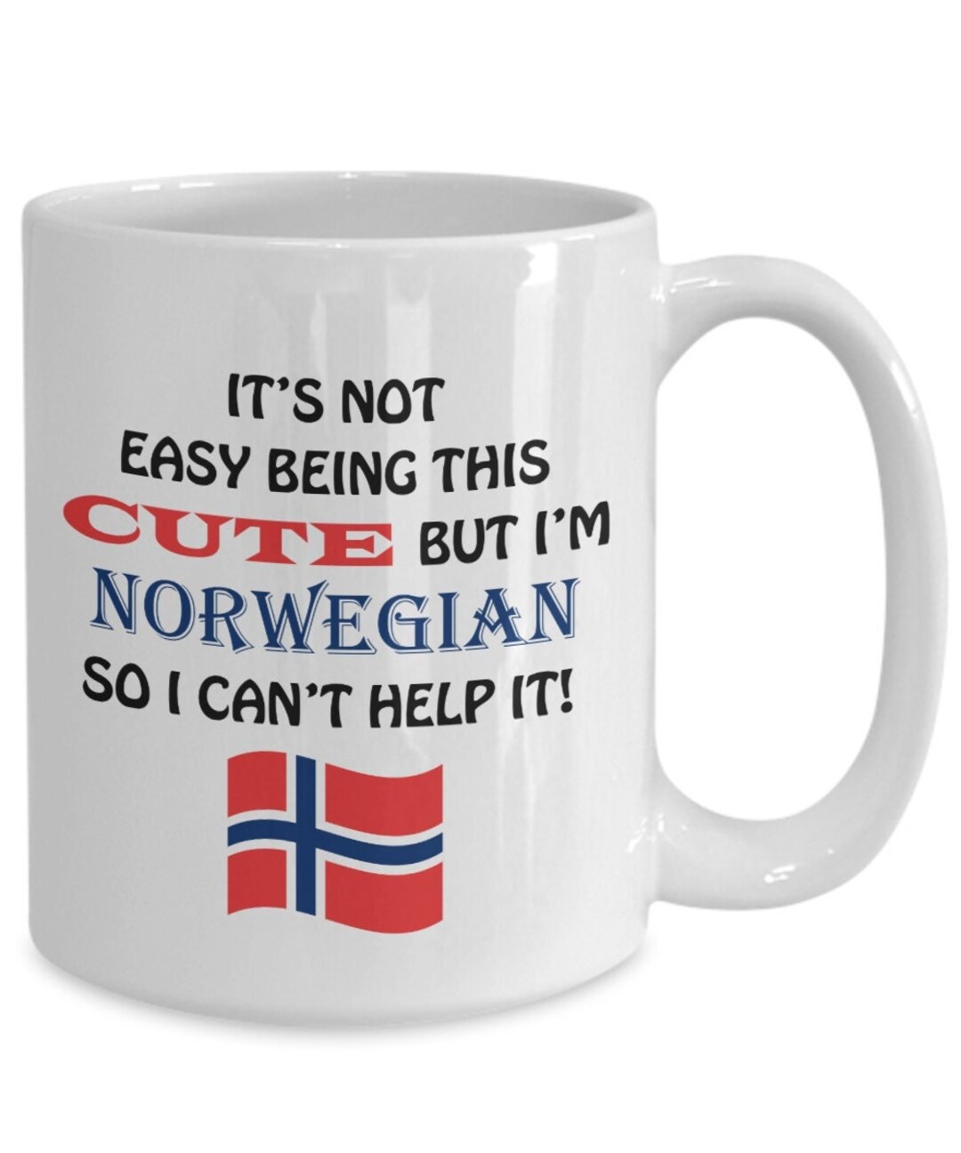 Norway Coffee Cup for a Norwegian Man or Woman. Funny Cute Patriotic ...