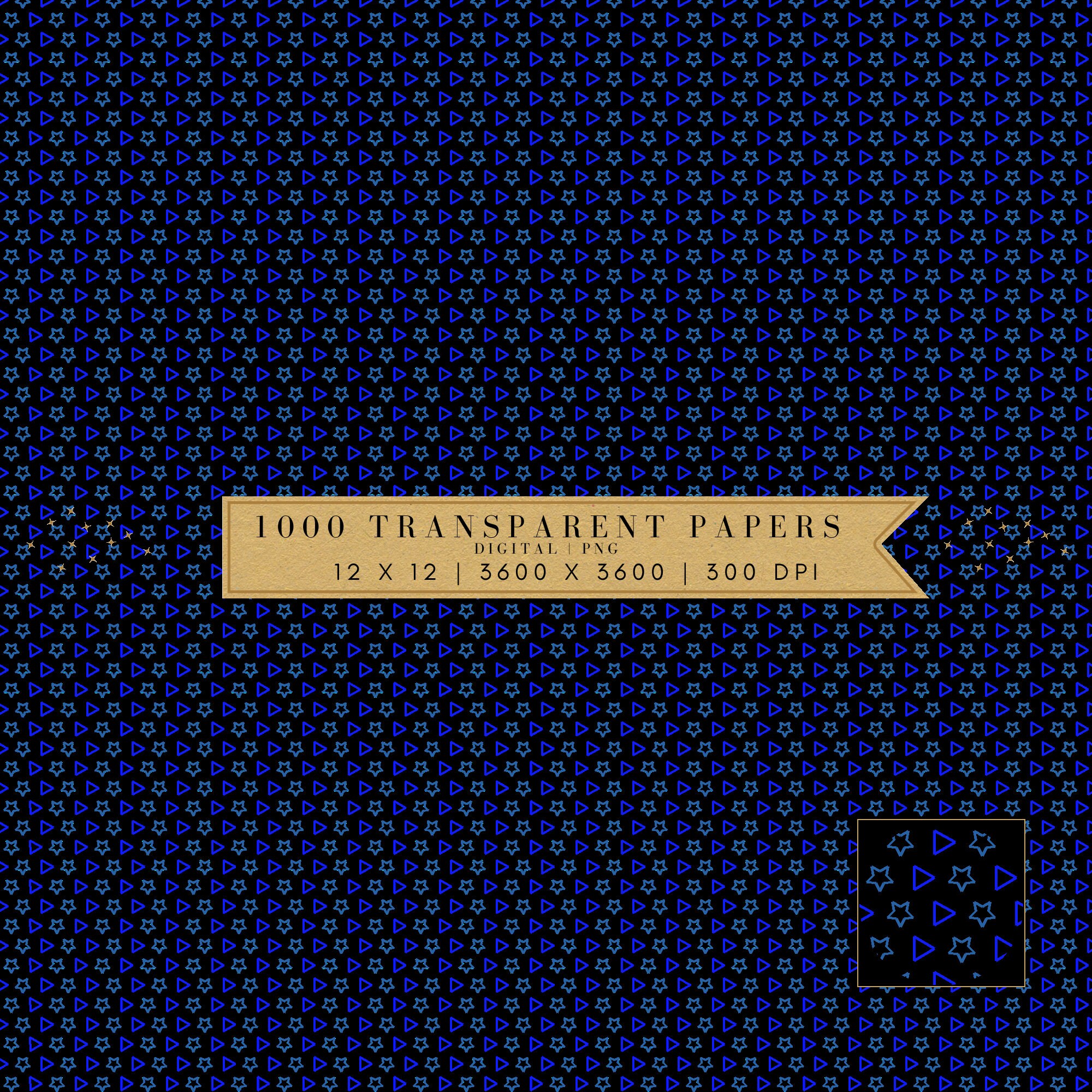 Transparent Digital Paper Pack of 1000 | Overlay Pattern Stars ...