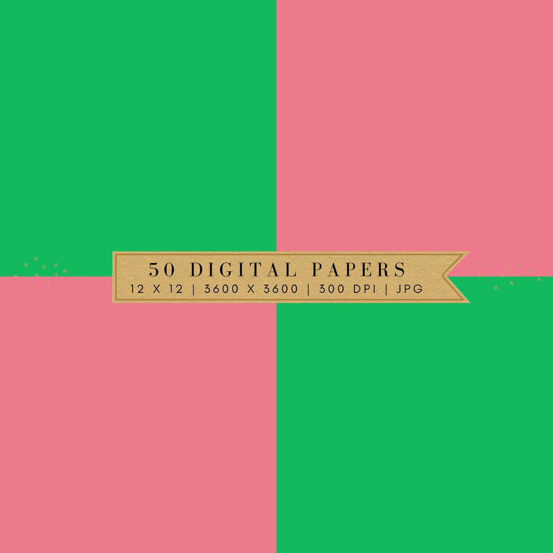 Digital Paper Pack | Green Grid Squares | Medium & Dark Shade | Modern ...