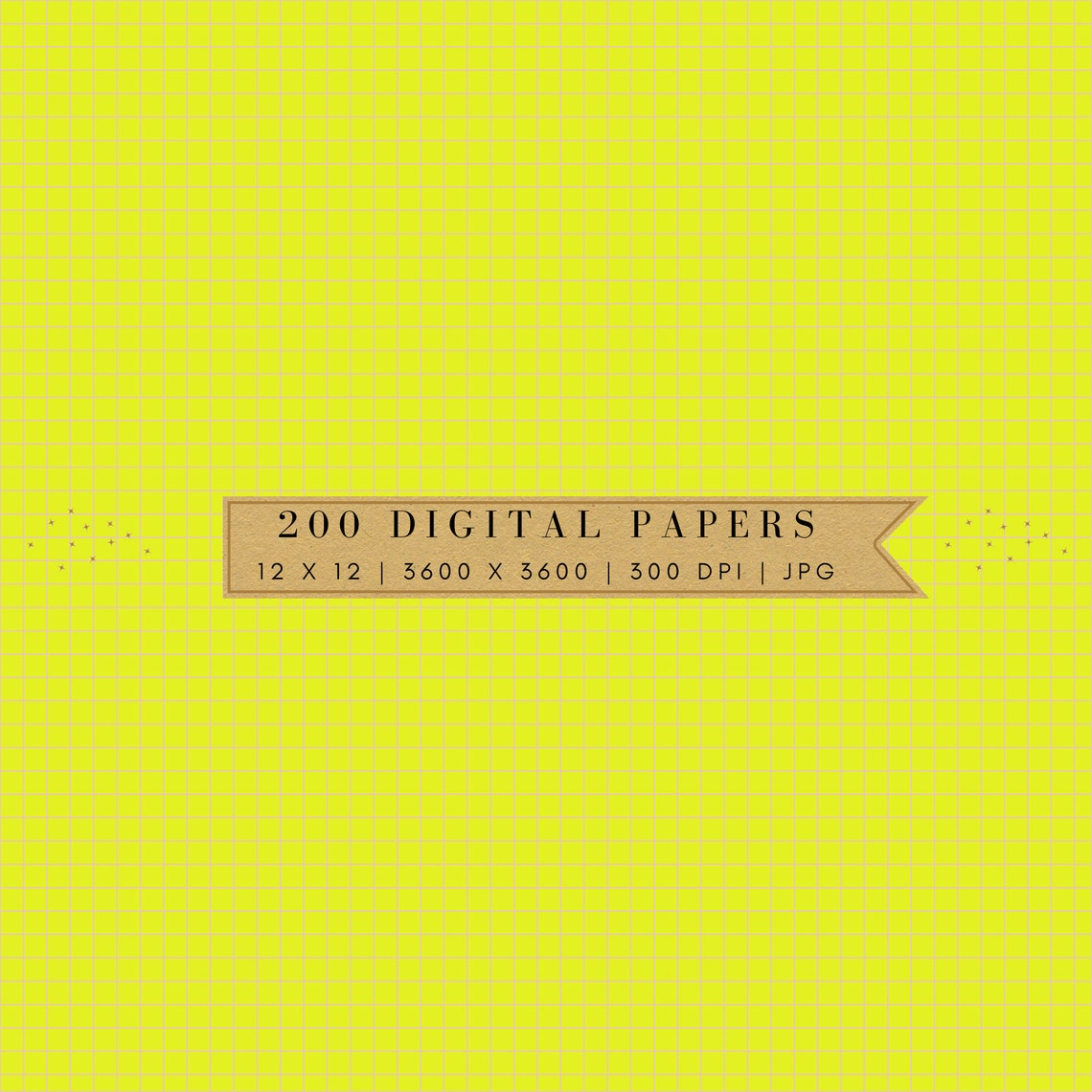 Digital Paper Pack | Yellow Grid Pattern | Squares | Commercial Use ...