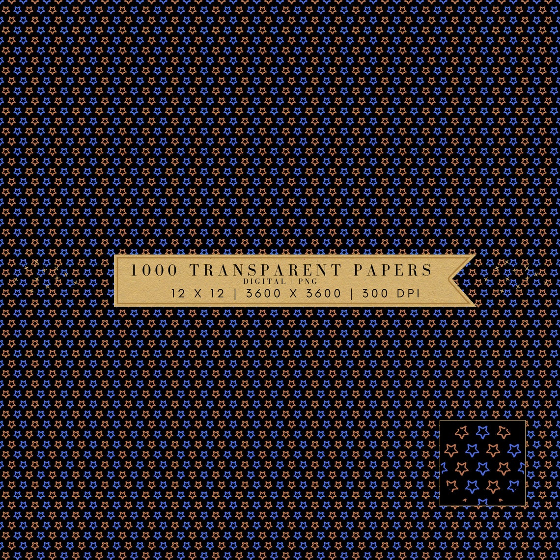 Transparent Digital Paper Pack of 1000 | Repeating Star Grid Pattern ...
