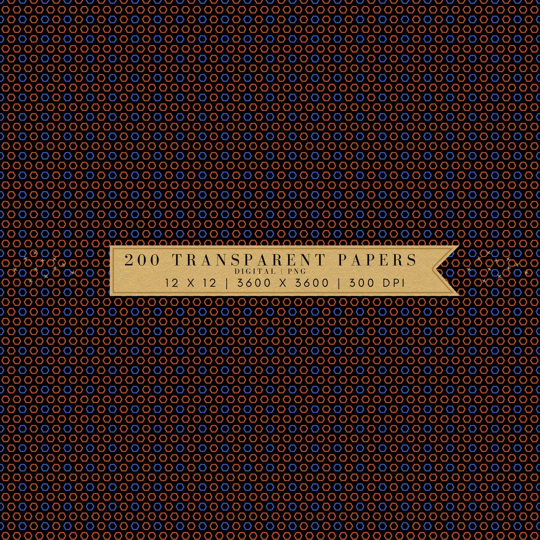 Transparent Digital Paper Pack | Hexagon Overlay | Small Hexagons, Grid ...
