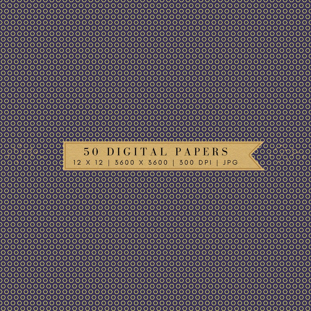 Set of 50 Digital Papers | Multi-color Hexagons | Modern Design | JPG ...