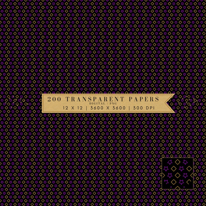 Transparent Digital Paper Pack | Star Overlay, Square & Diamond ...