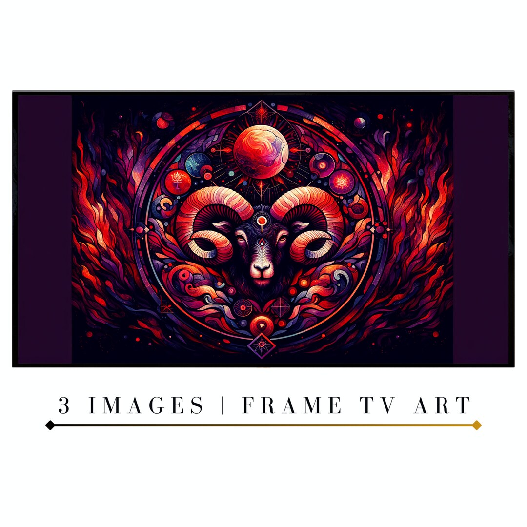Aries Zodiac Sign Frame TV Art and Desktop Wallpaper | Element of Fire ...