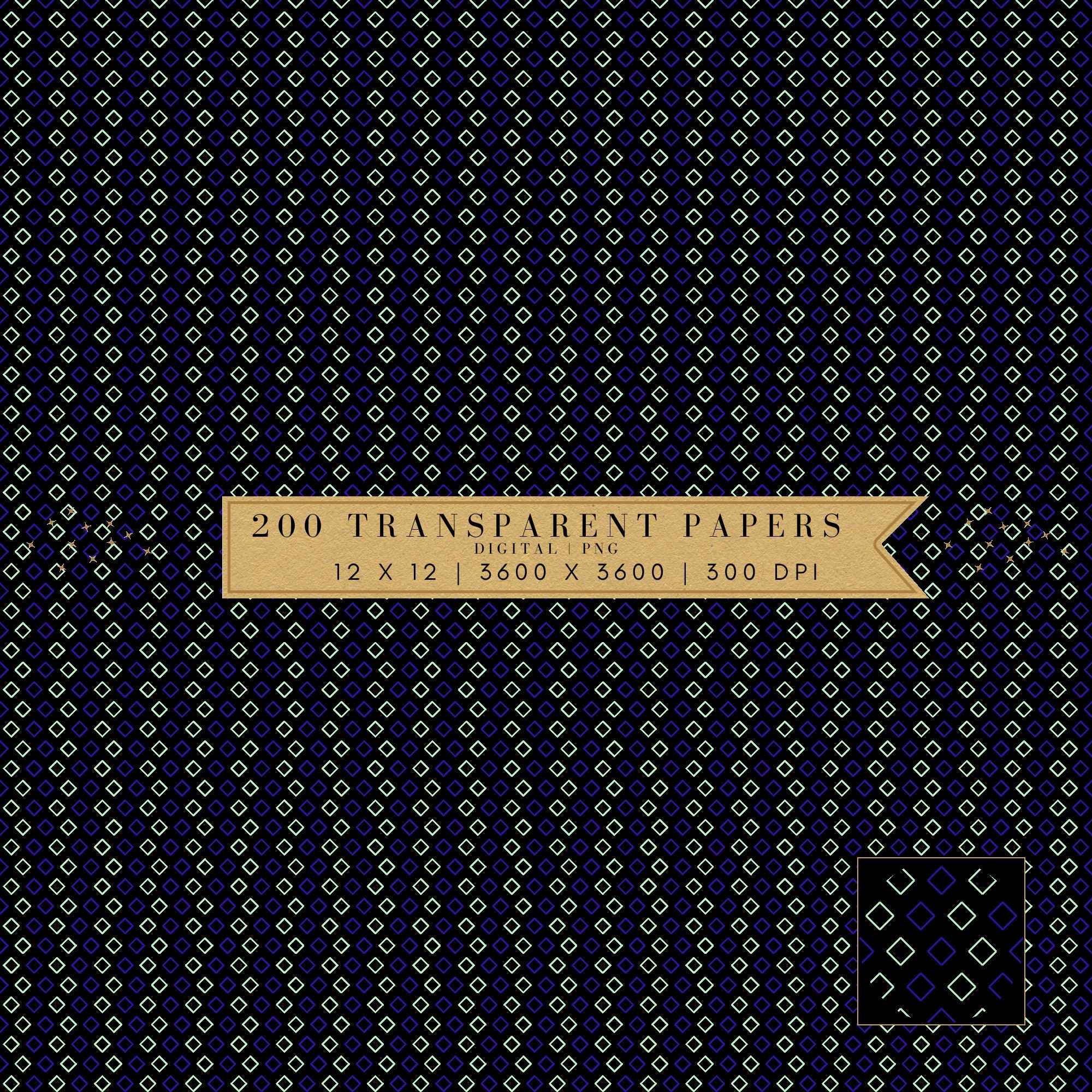 Transparent Digital Paper Pack | Overlay Pattern With Multi-color ...