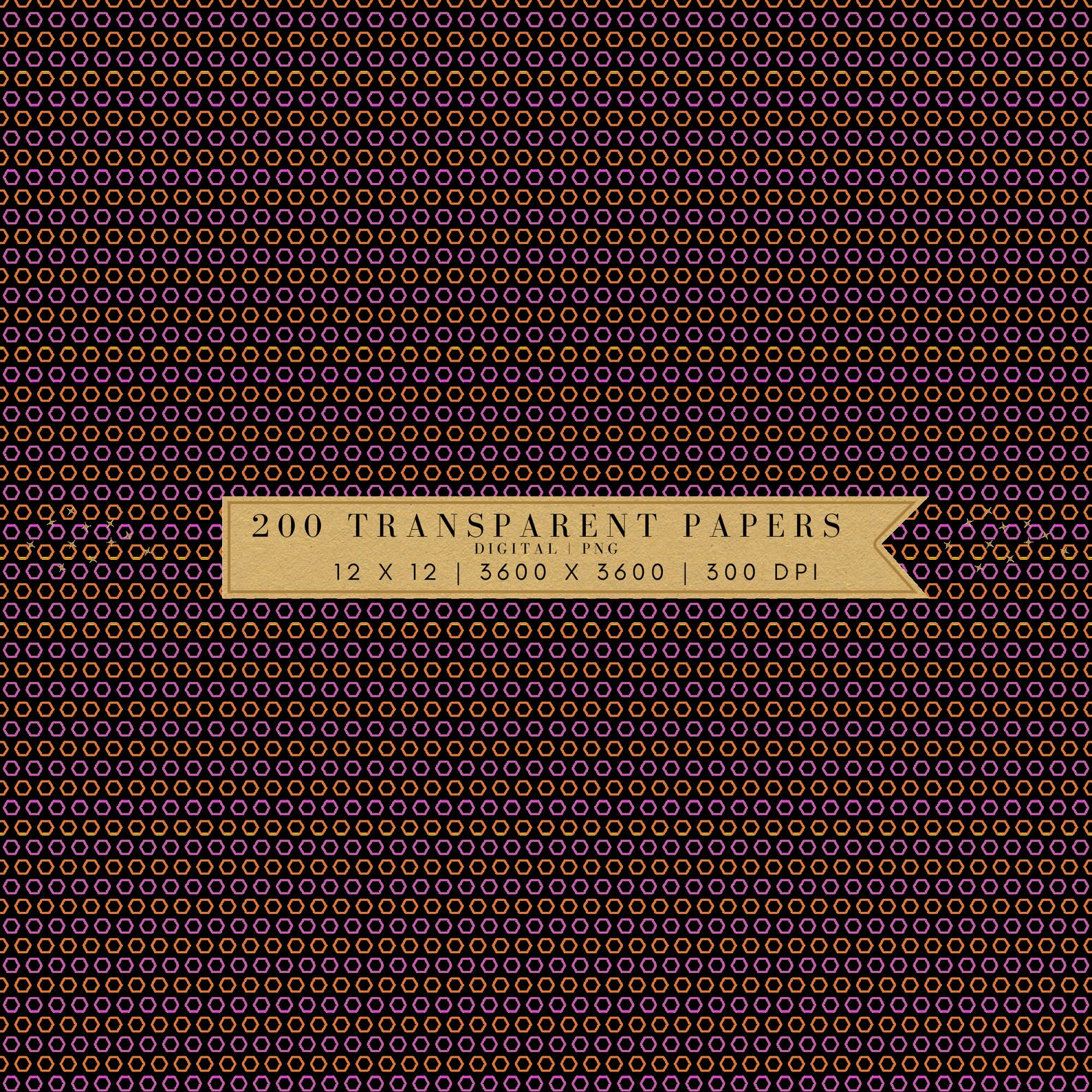 Transparent Digital Paper Pack | Hexagon Pattern | PNG Commercial Use ...