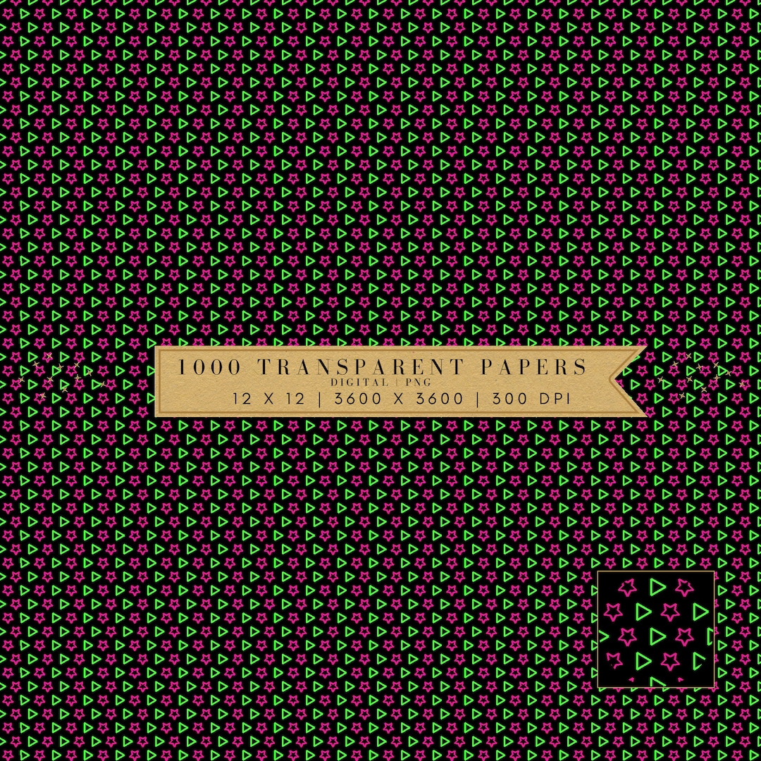 Transparent Digital Paper Pack of 1000 | Overlay Pattern Stars ...