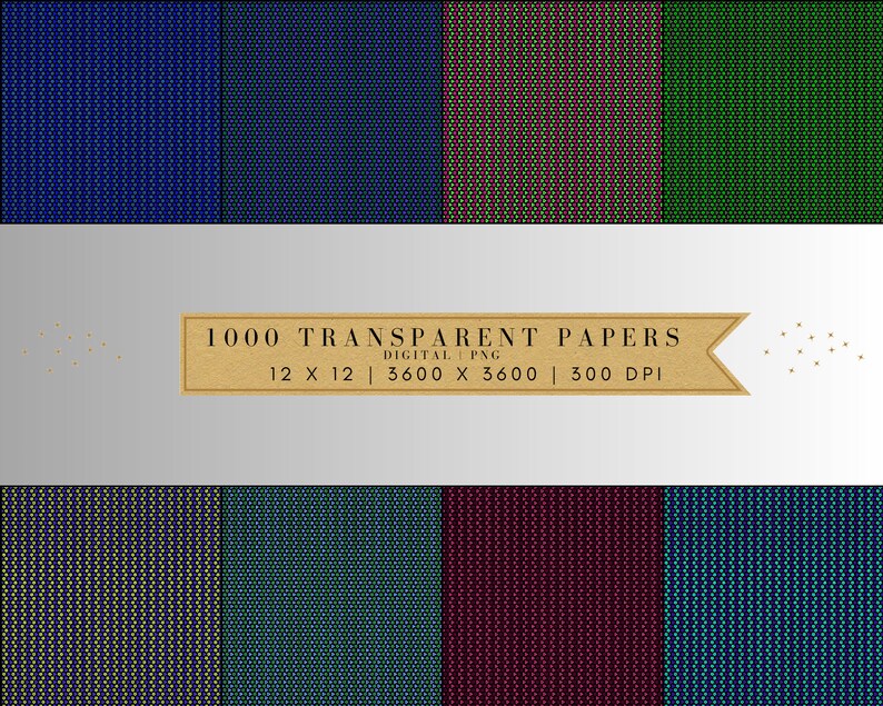 Transparent Digital Paper Pack of 1000 | Overlay Pattern Stars ...