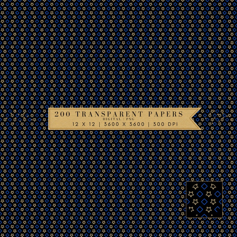 Transparent Digital Paper Pack | Star Overlay, Square & Diamond ...
