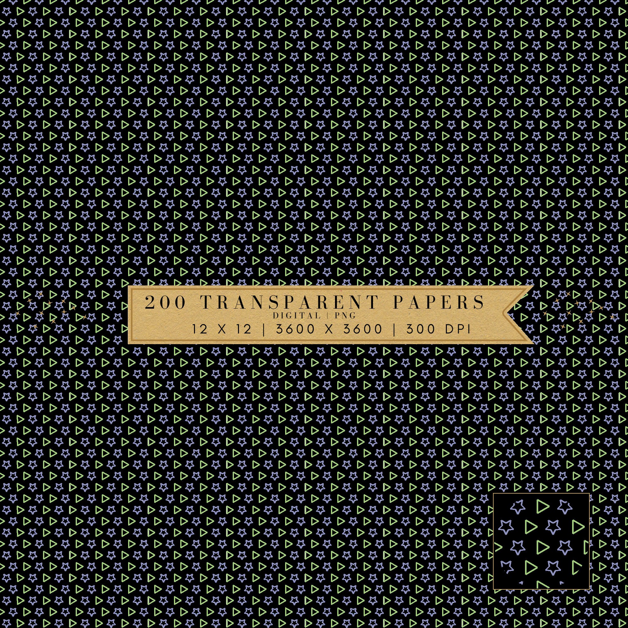 Transparent Digital Paper Pack | PNG Format | Triangles & Stars Pattern ...